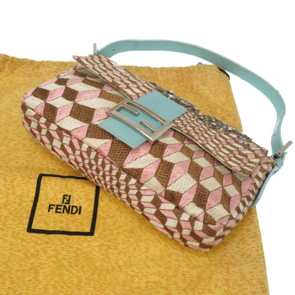 Fendi | Bags | Fendi Mamma Bucket Shoulder Bag Rhinestone Beads Lizard ...
